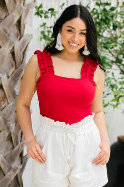 Reach Out Red Ruffled Bodysuit – Shop the Mint