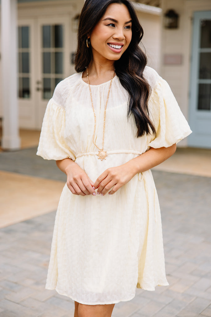 Feminine Egg Shell White Babydoll Dress - Trendy Women's Dresses – Shop ...