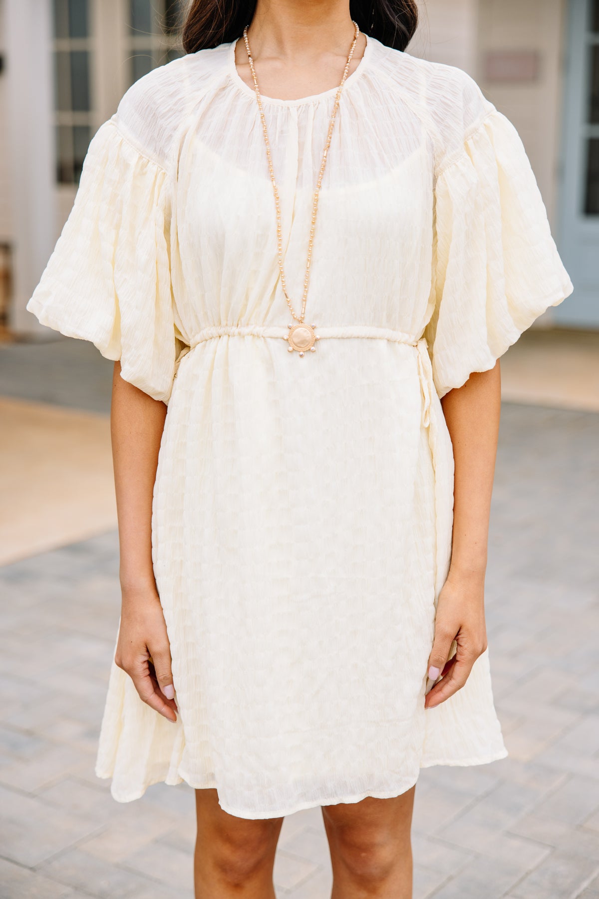 Feminine Egg Shell White Babydoll Dress - Trendy Women's Dresses – Shop ...