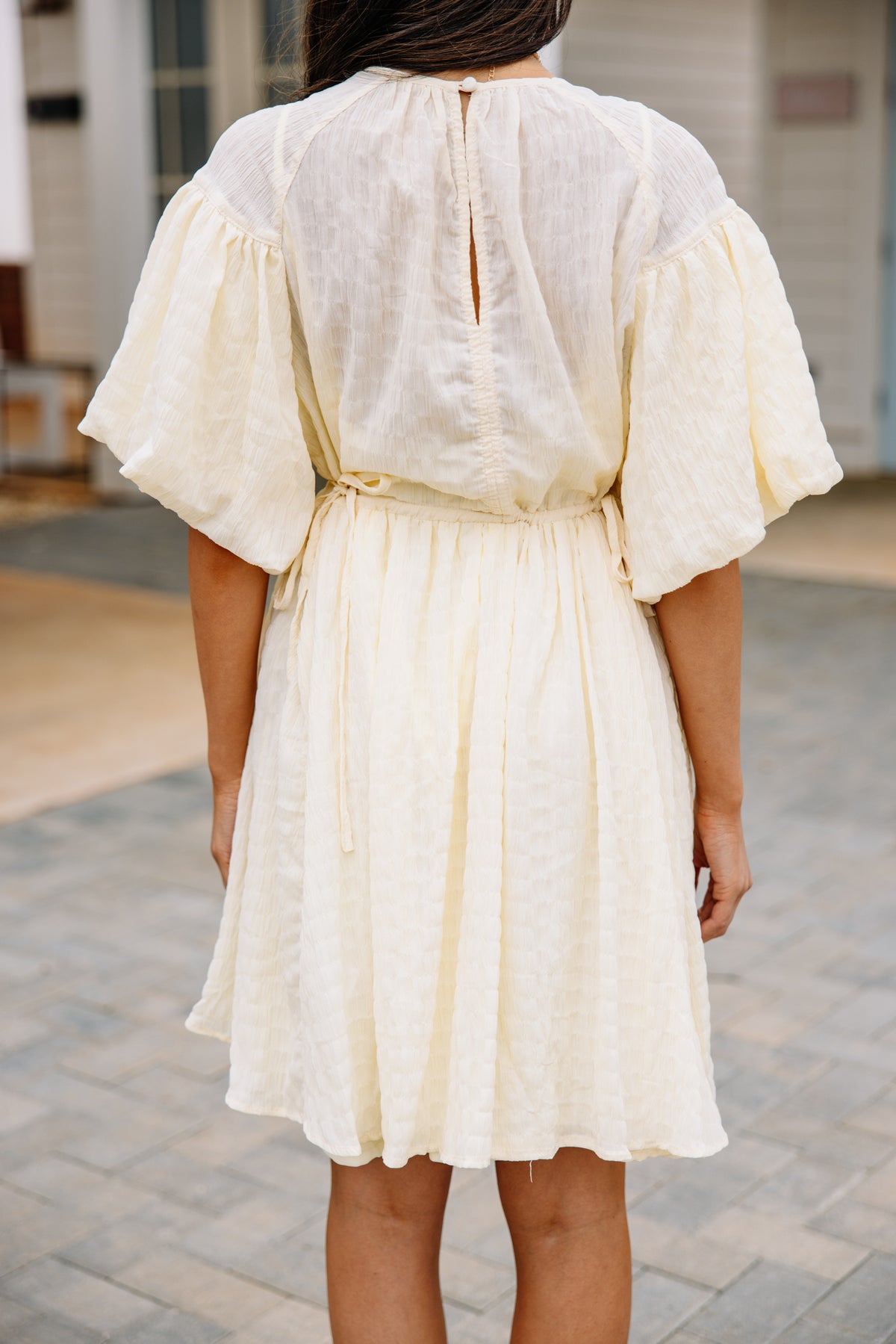 Feminine Egg Shell White Babydoll Dress - Trendy Women's Dresses – Shop ...