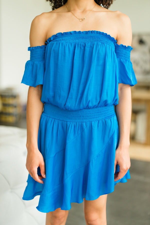 Flattering Blue Mini Dress - Trendy Dresses – Shop the Mint