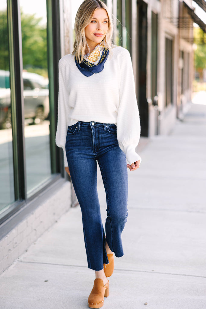 In The Works Off White Ribbed Sweater – Shop the Mint