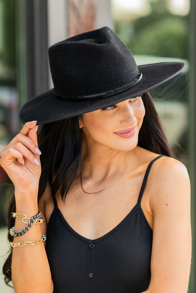 Make Your Point Black Beaded Hat - Trendy Boutique Hats – Shop the Mint