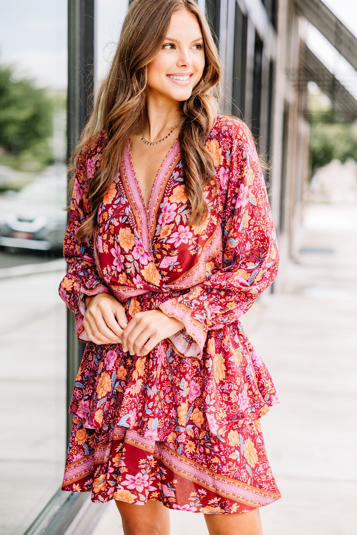 Chic Red Mixed Print Dress - Fab Fall Dresses – Shop the Mint