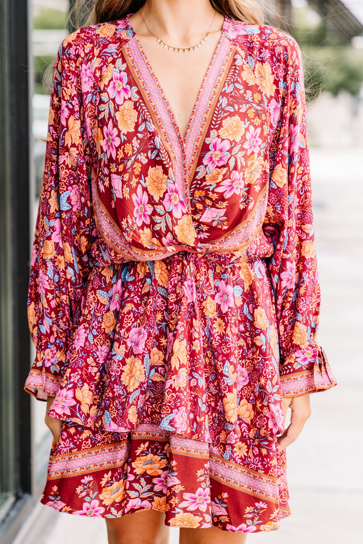 Chic Red Mixed Print Dress - Fab Fall Dresses – Shop the Mint