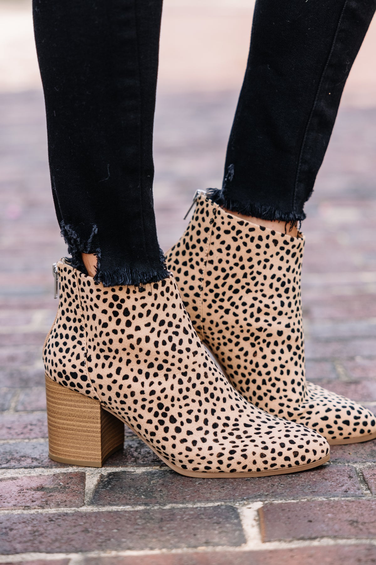 Make The Call Tan Brown Spotted Booties – Shop the Mint