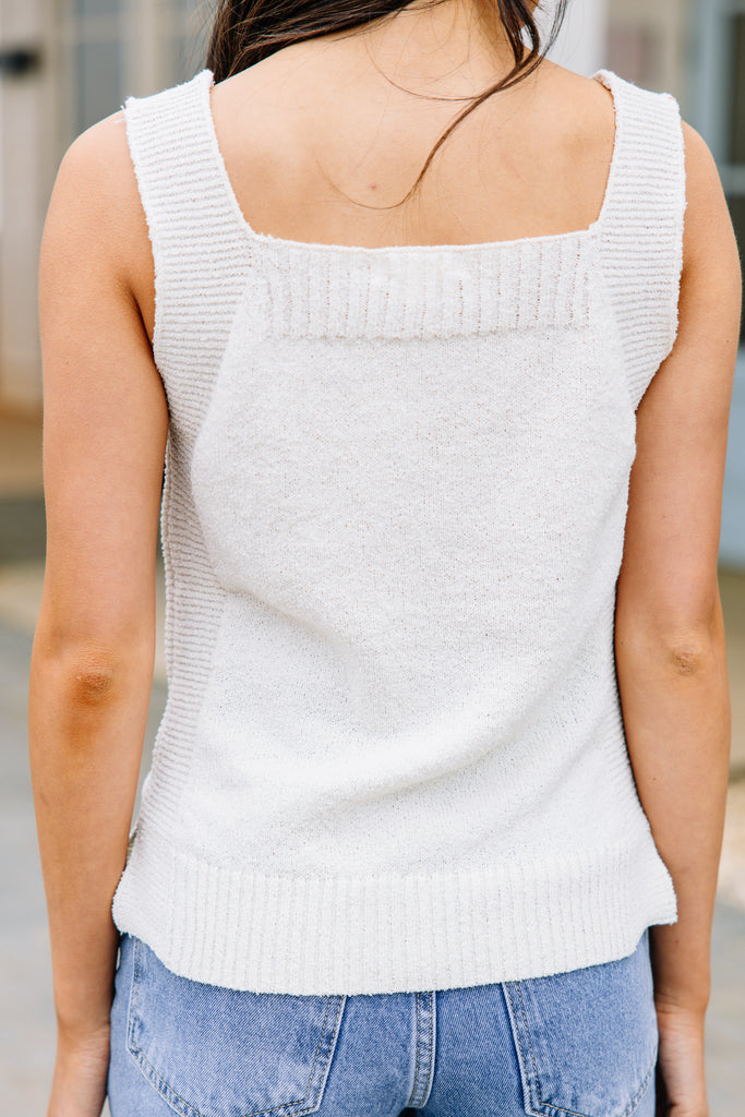 Cute Cream White Knit Tank - Fun Fall Tanks – Shop the Mint