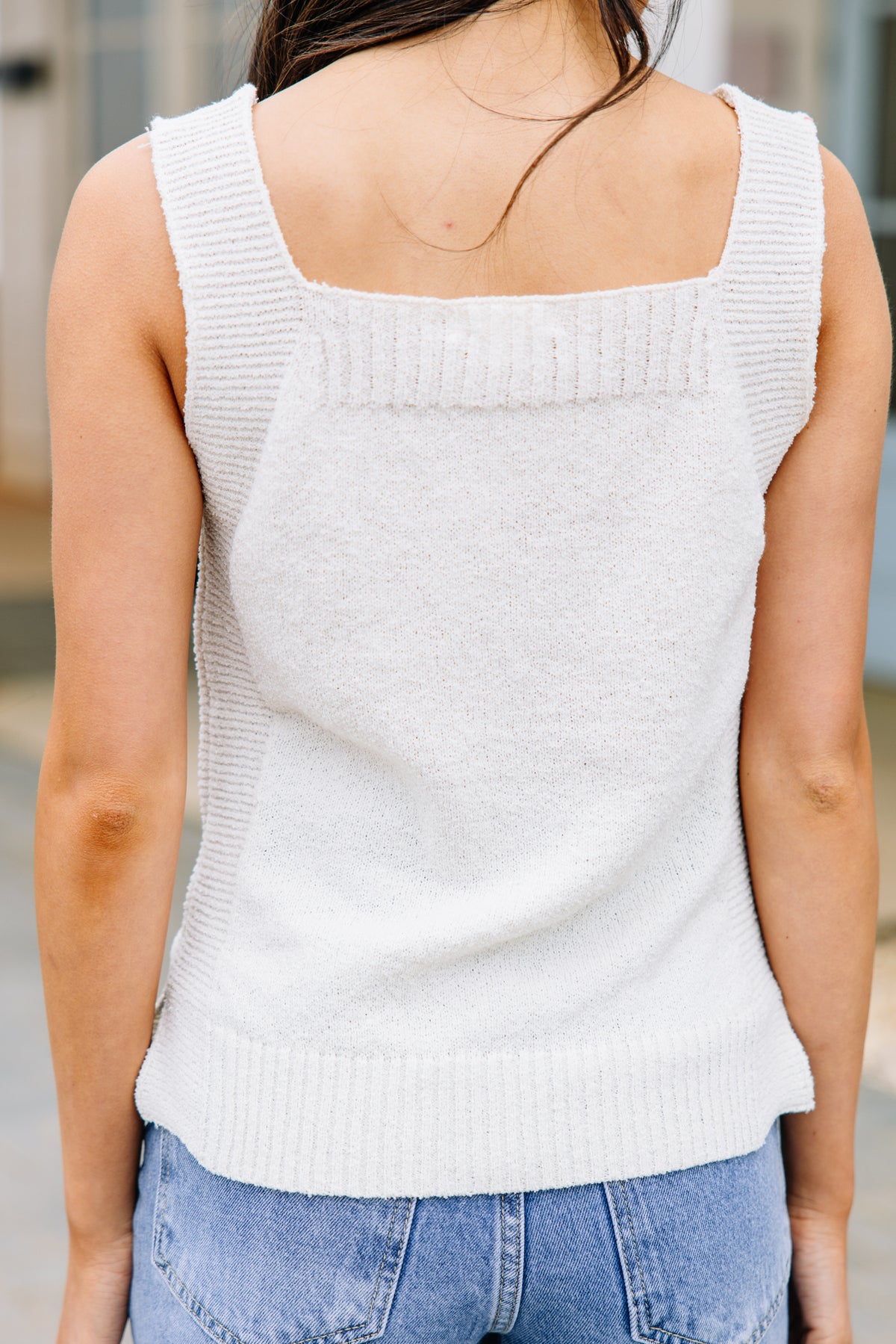 Cute Cream White Knit Tank - Fun Fall Tanks – Shop the Mint