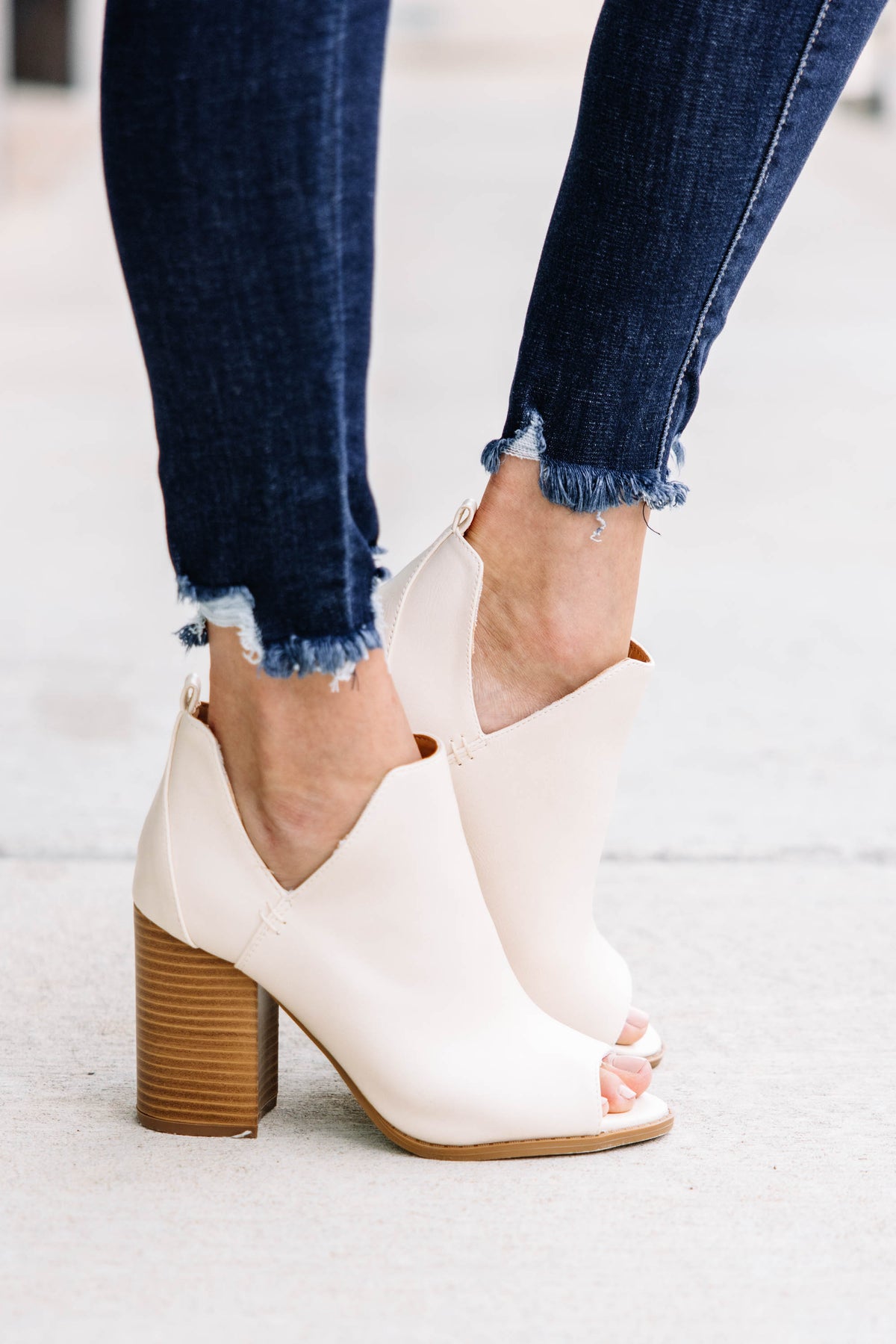Feeling Bold Bone White Heeled Booties – Shop the Mint