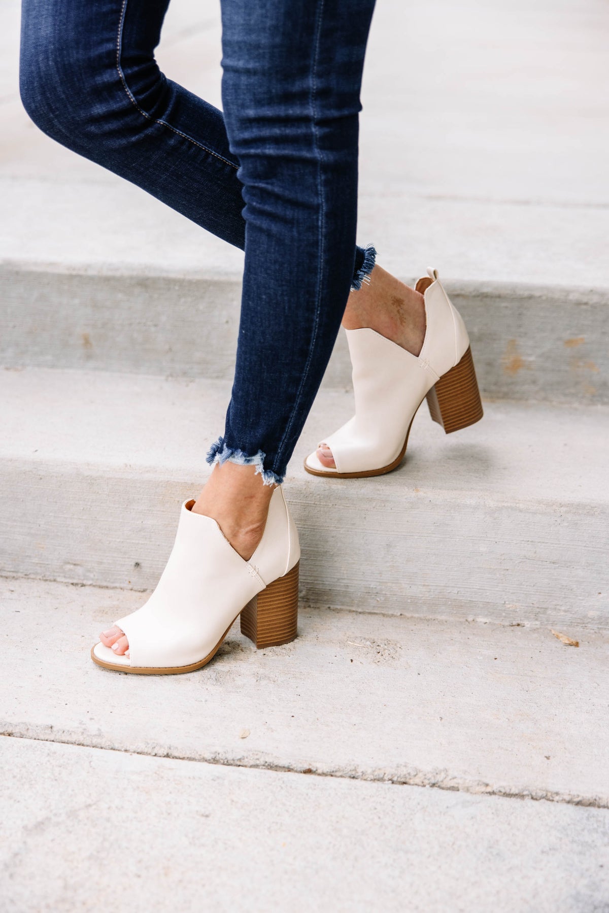 Feeling Bold Bone White Heeled Booties – Shop the Mint