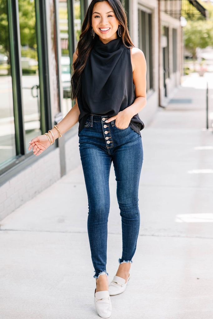 Tell Your Story Black Cowl Neck Tank – Shop the Mint