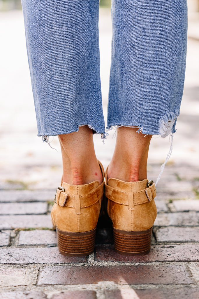 Can't Resist Camel Brown Cutout Booties - Boutique Footwear – Shop the Mint