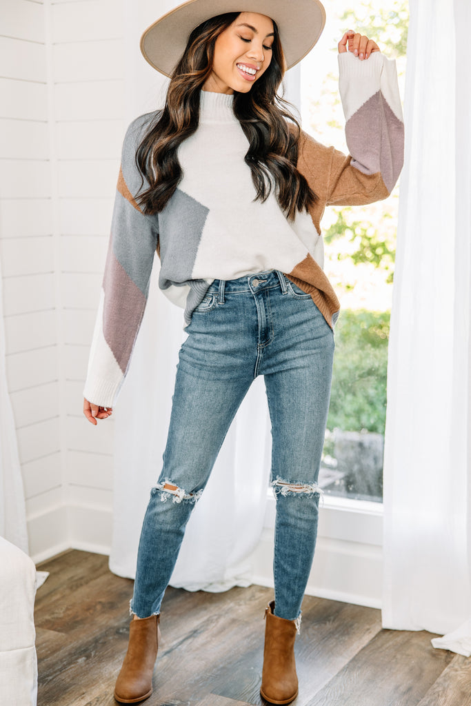 Show You The Ropes Blue Colorblock Sweater – Shop the Mint