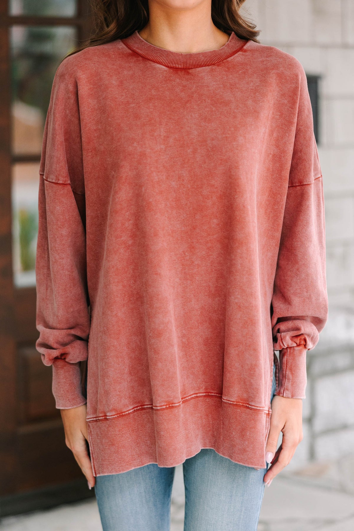 The Slouchy Rust Red Pullover – Shop the Mint