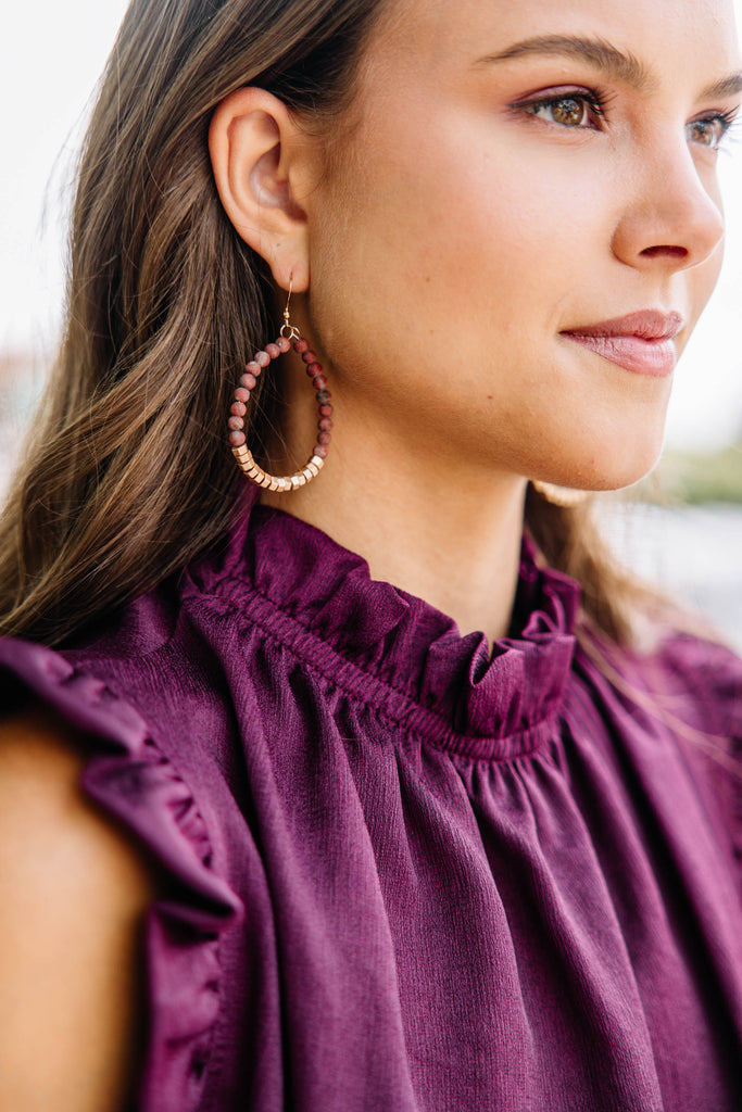 Go On Wine Red Beaded Earrings – Shop the Mint