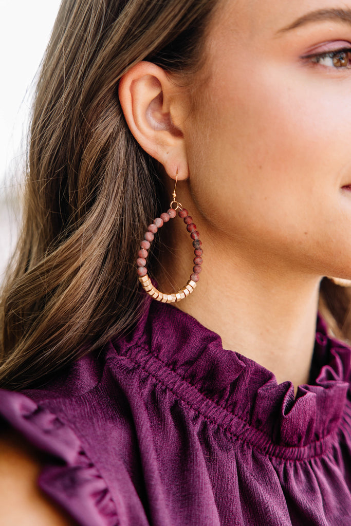 Go On Wine Red Beaded Earrings – Shop the Mint