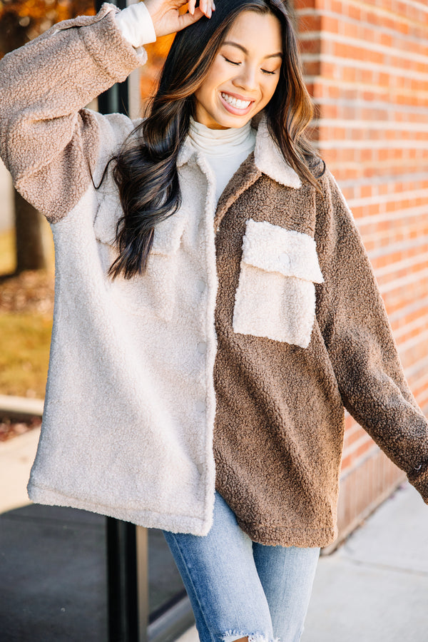 Feeling Free Mocha Brown Sherpa Jacket – Shop the Mint