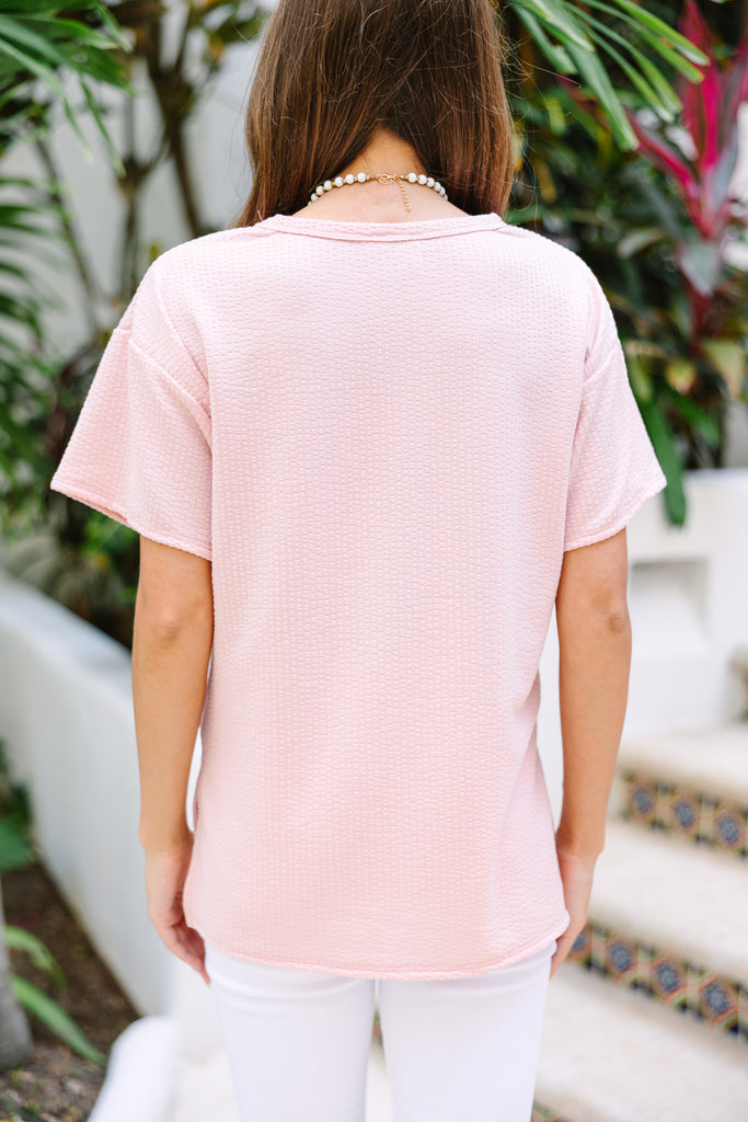Comfy Dusty Pink Ribbed Top - Casual Tops – Shop the Mint