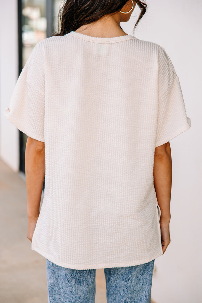 All I Could Ask For Natural White Ribbed Top – Shop the Mint