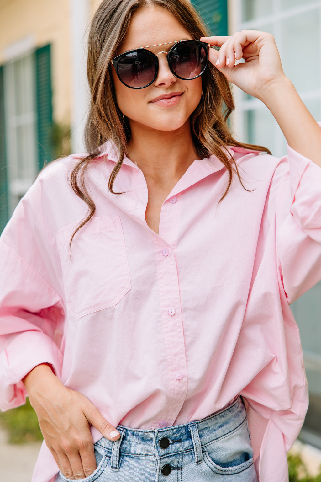 Strong Feelings Pink Button Down Top#N# #N# #N# #N# –#N# Shop The Mint