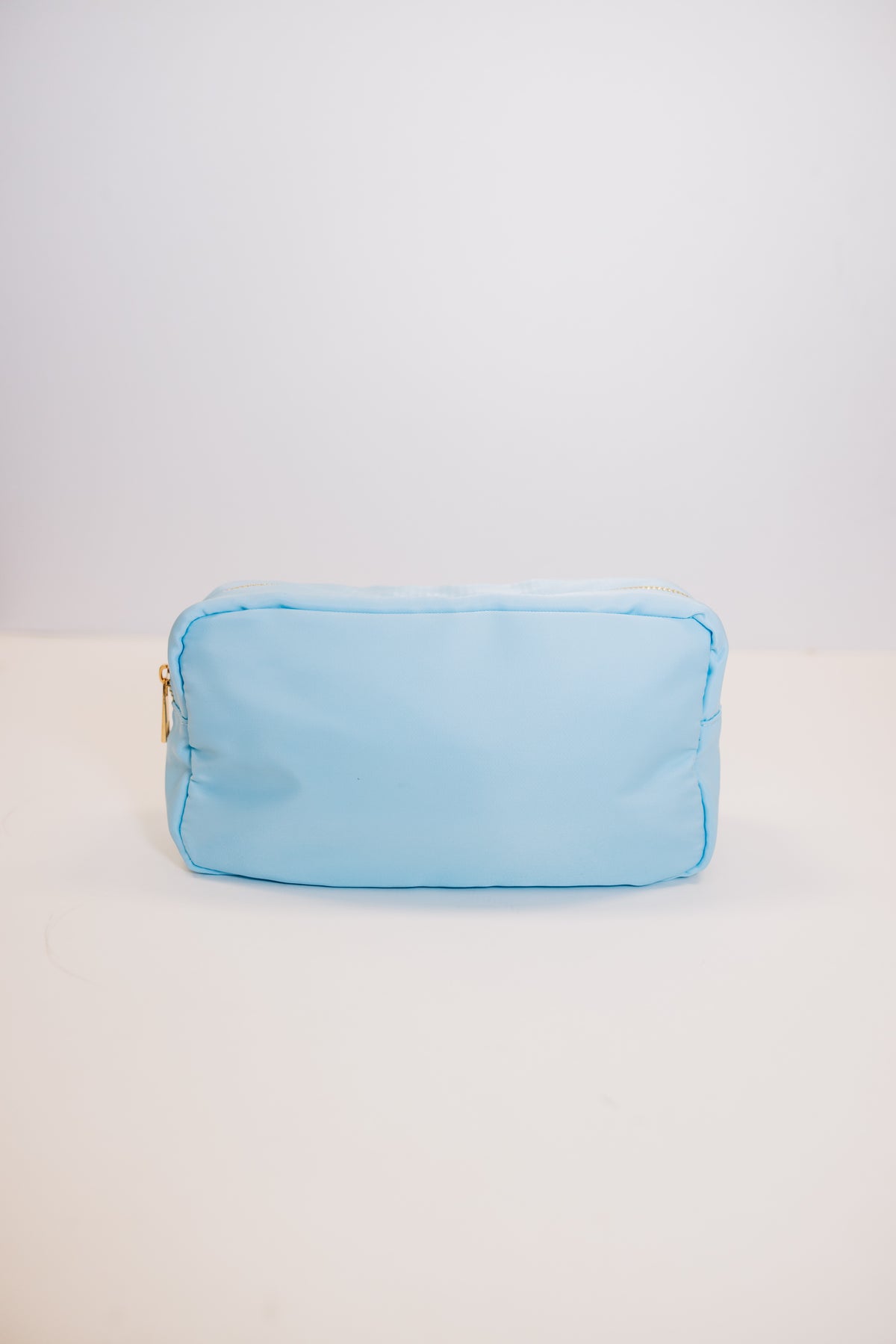 Let's Get Going Light Blue Varsity Cosmetic Bag, Large – Shop the Mint
