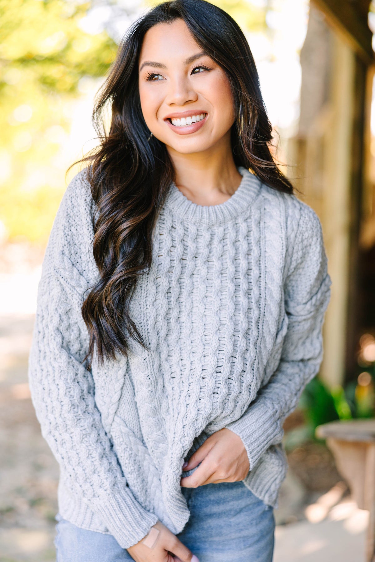 Be The Best Gray Cable Knit Sweater – Shop the Mint