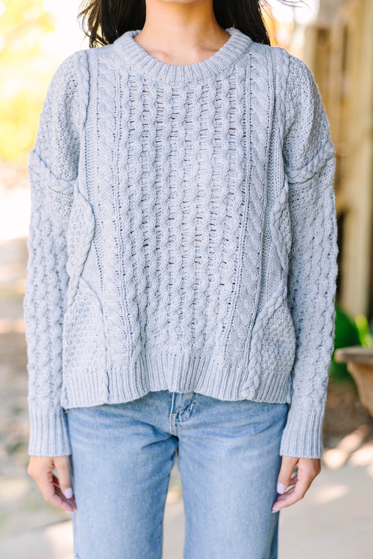 Be The Best Gray Cable Knit Sweater – Shop the Mint
