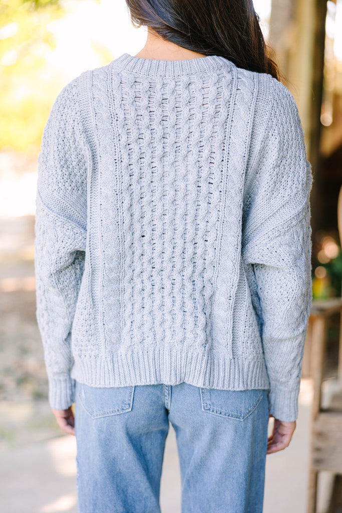 Be The Best Gray Cable Knit Sweater – Shop the Mint