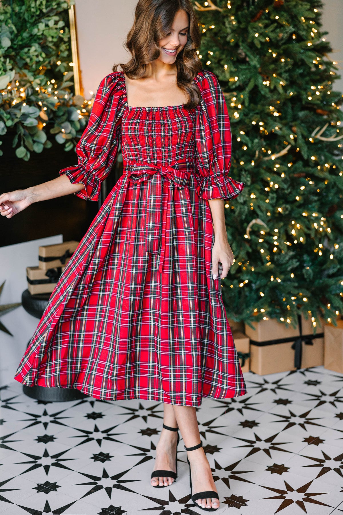 All I Want Red Tartan Plaid Midi Dress – Shop the Mint