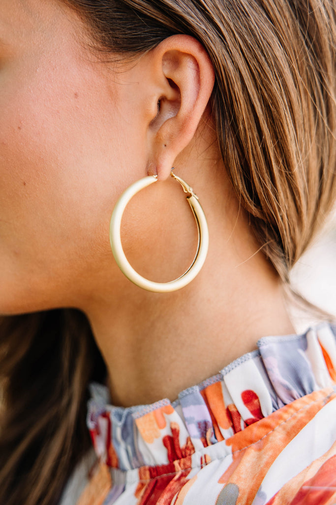 Best Of Me Matte Gold Hoops – Shop the Mint
