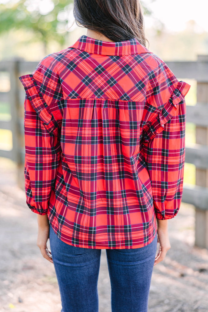 Be Both Red Plaid Ruffled Blouse – Shop the Mint
