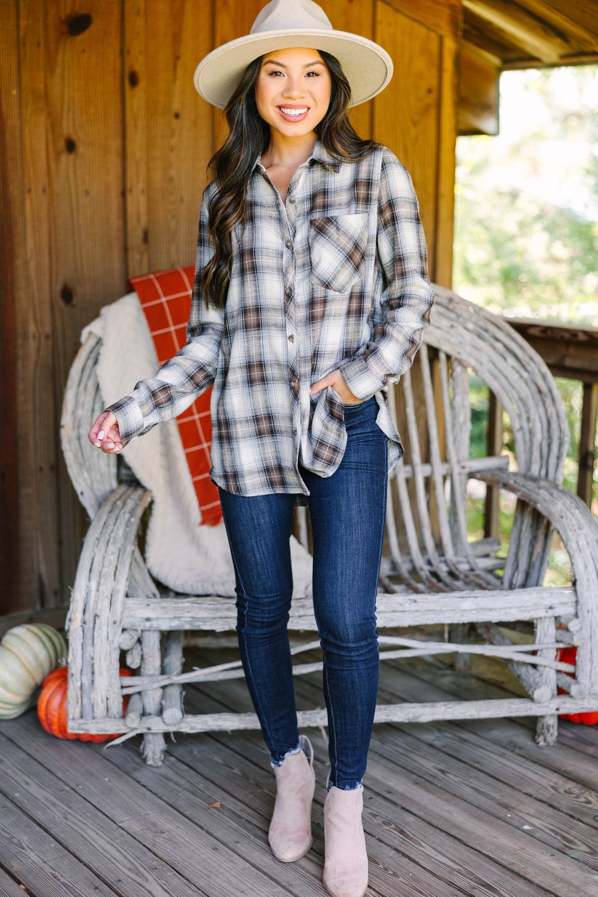Make You Mine Slate Gray Plaid Top – Shop the Mint