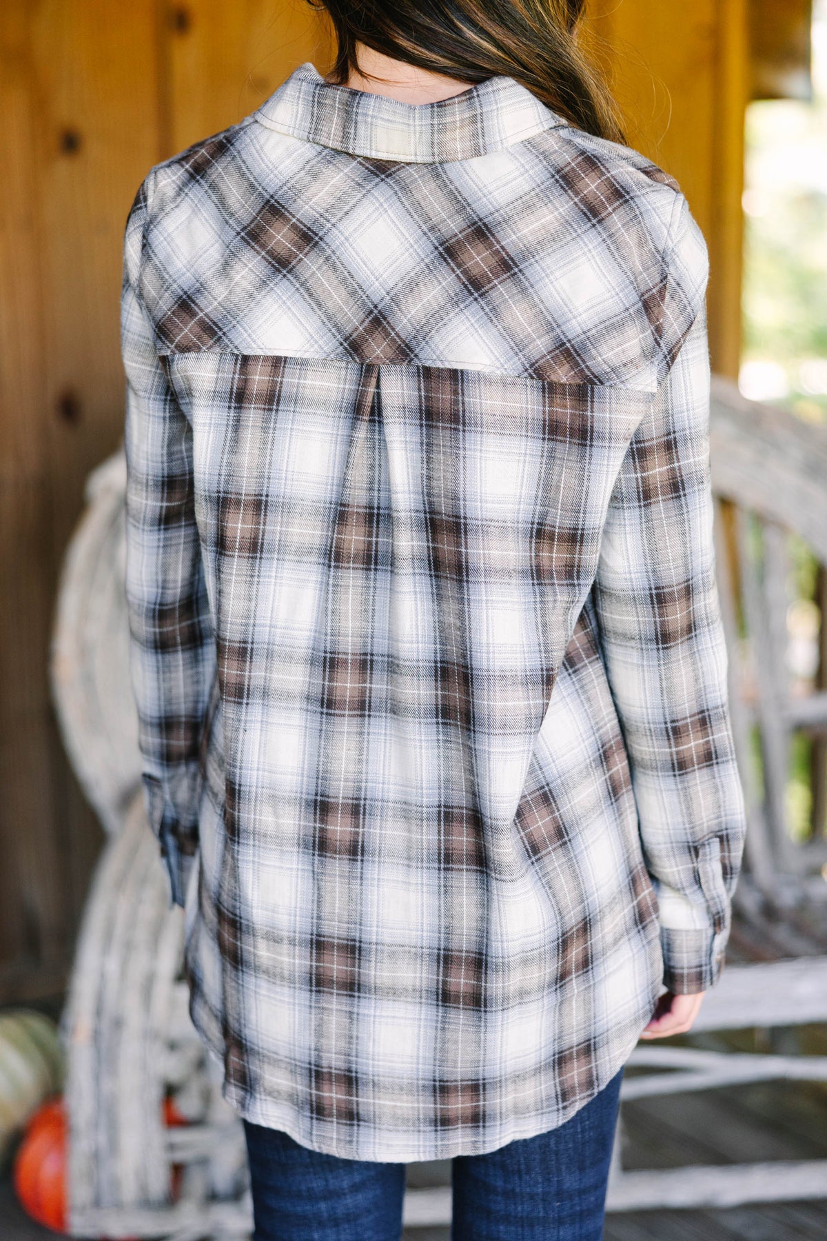 Make You Mine Slate Gray Plaid Top – Shop the Mint