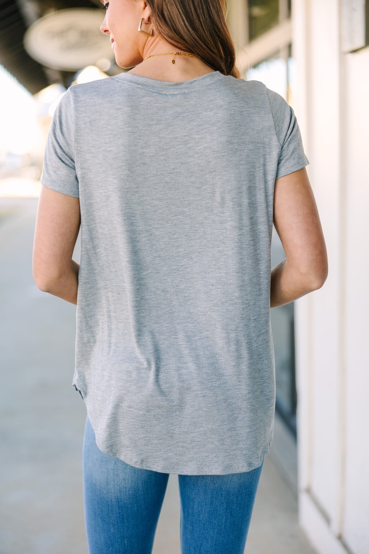Let's Meet Later Heather Gray Top – Shop the Mint