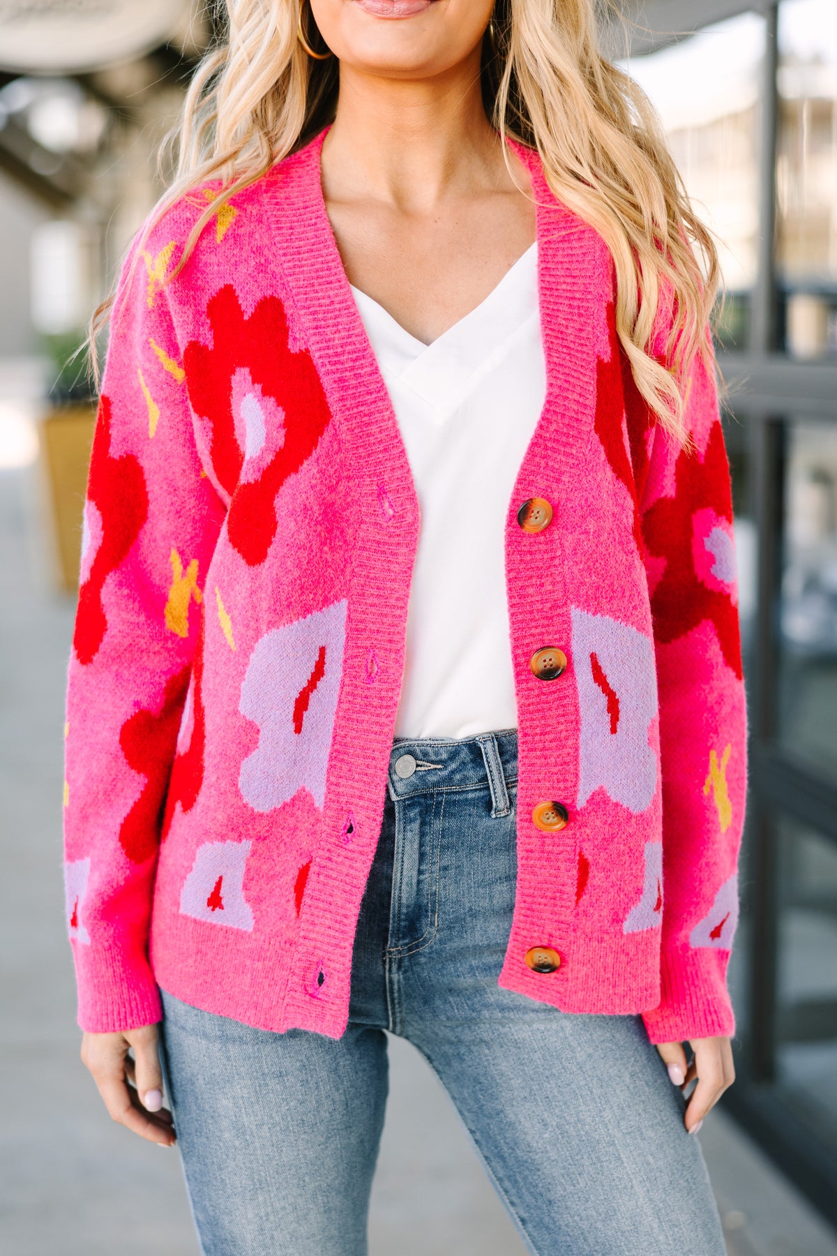 Take One Hot Pink Floral Cardigan – Shop the Mint