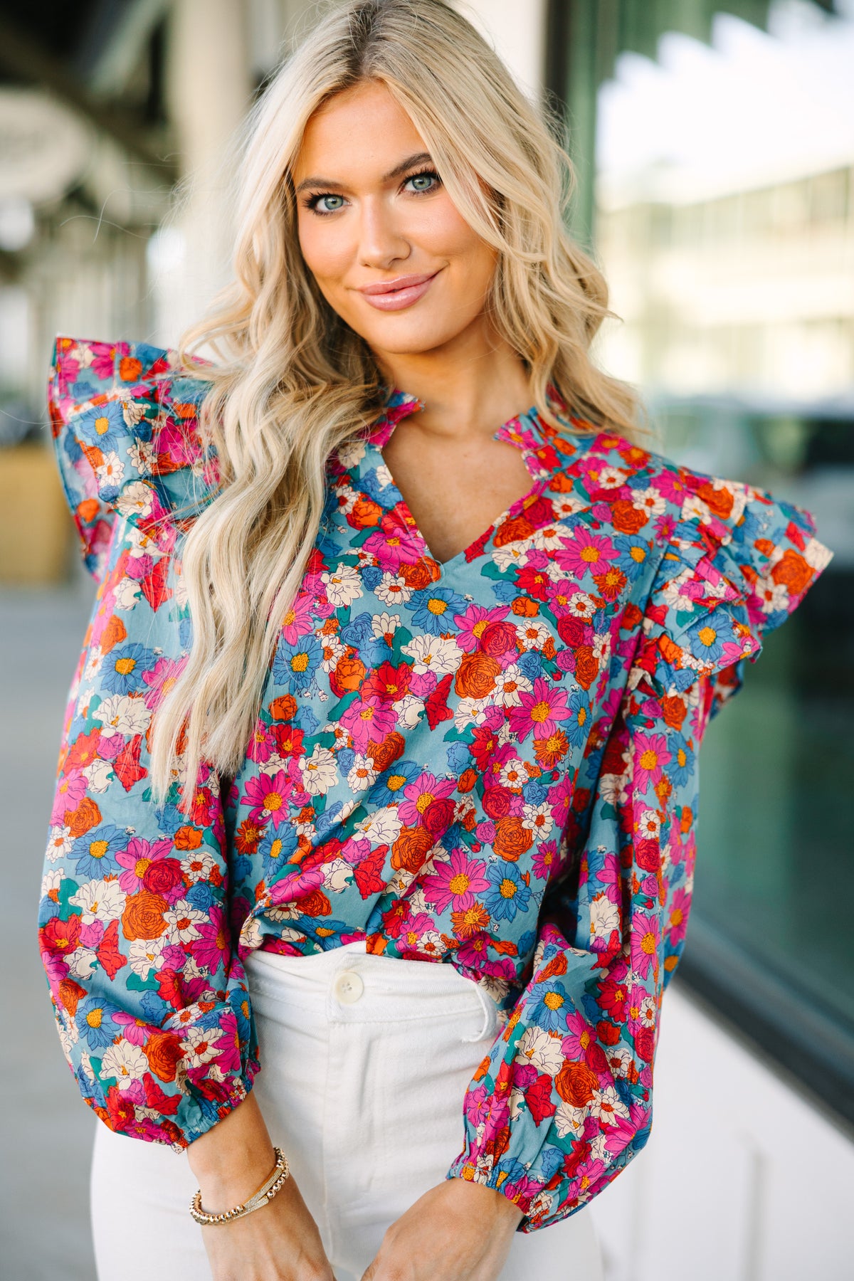 Take Your Love Blue Floral Blouse – Shop the Mint