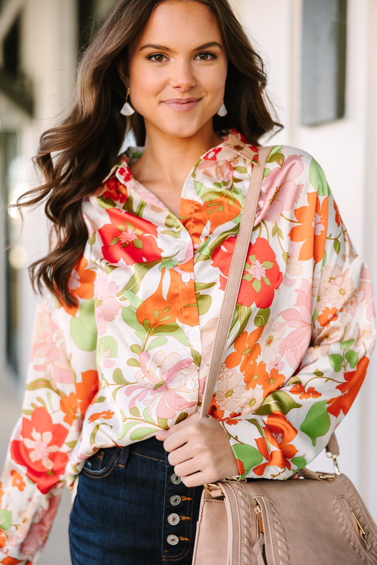 In Your Dreams Cream White Floral Button Down Blouse – Shop the Mint