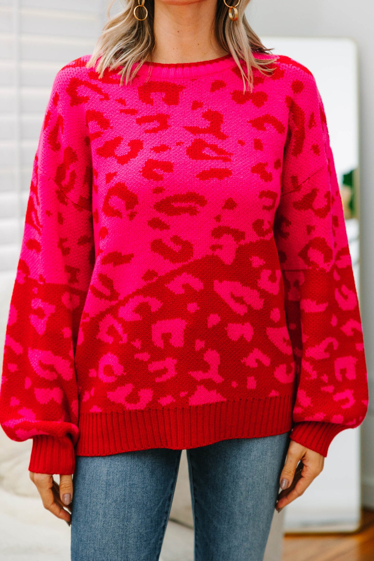 Tell Me Everything Hot Pink Leopard Sweater – Shop the Mint