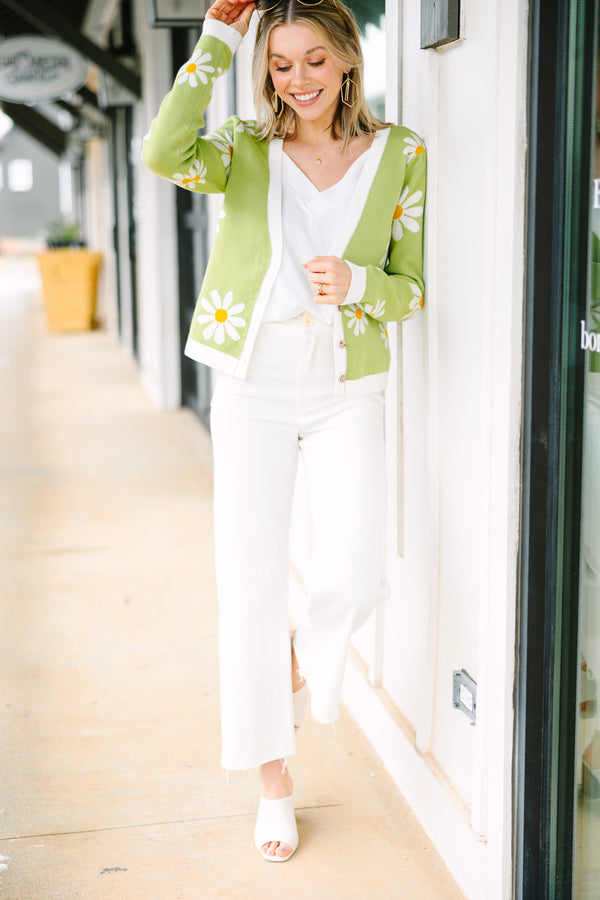Feeling So Fun Lime Green Flower Cardigan – Shop the Mint