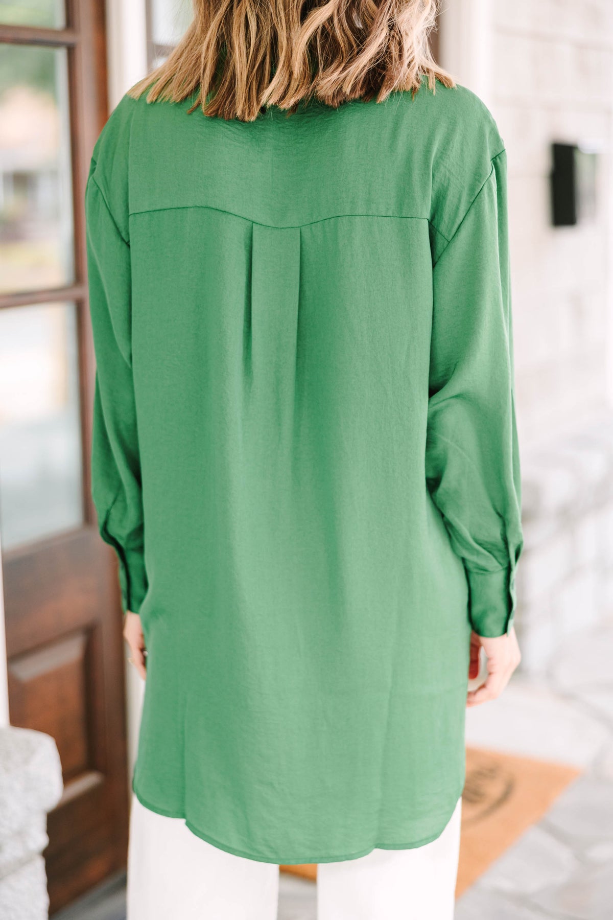 See You There Ash Green Satin Top – Shop the Mint