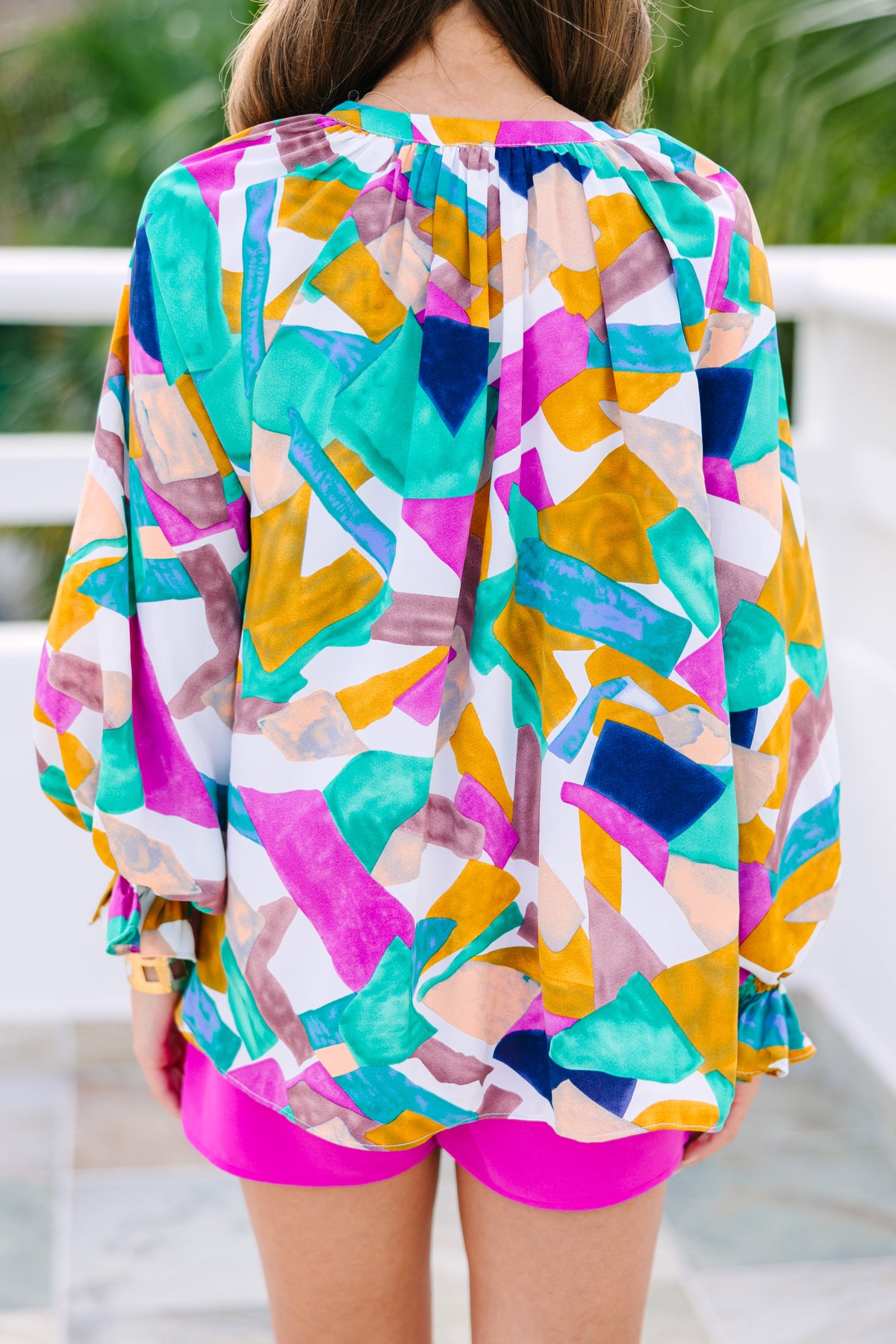 It Was All A Dream Navy Blue Abstract Blouse – Shop the Mint