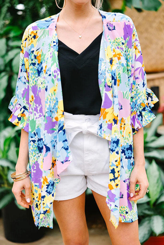 Never Miss A Beat Blue Floral Kimono – Shop the Mint