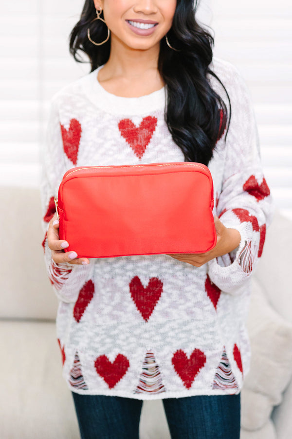 Let's Get Going Red Varsity Cosmetic Bag, Large – Shop the Mint
