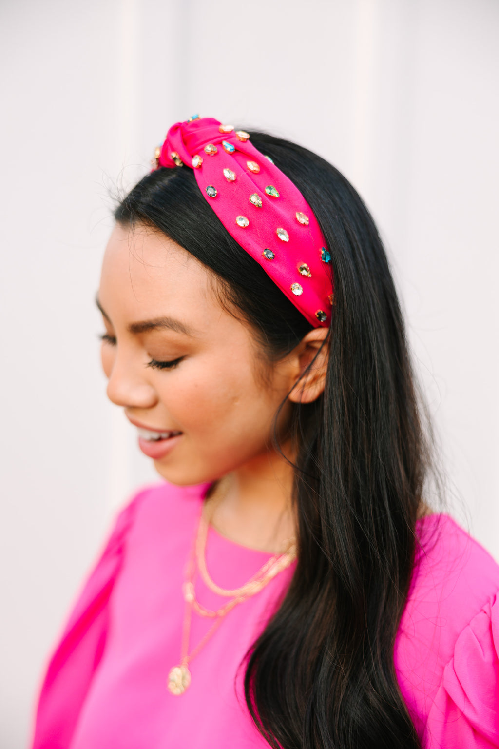 Can't Stop Your Shine Hot Pink Rhinestone Headband – Shop The Mint