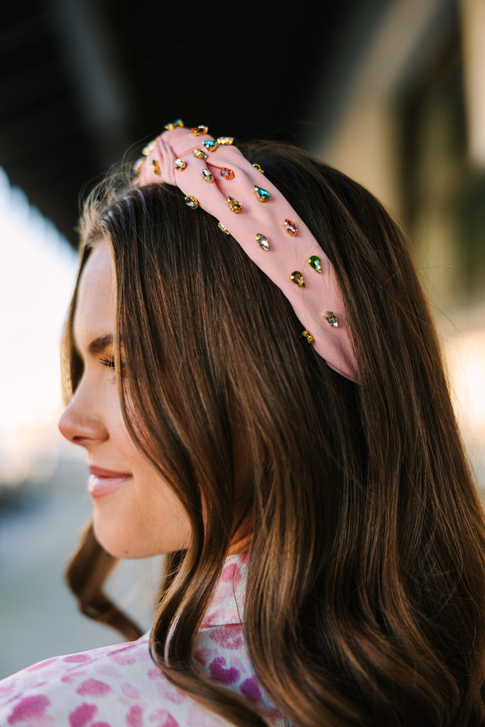 Can't Stop Your Shine Light Pink Rhinestone Headband – Shop the Mint