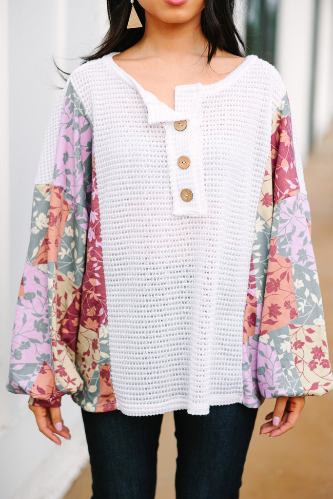 Let's Begin Cream White Floral Sleeve Top – Shop the Mint