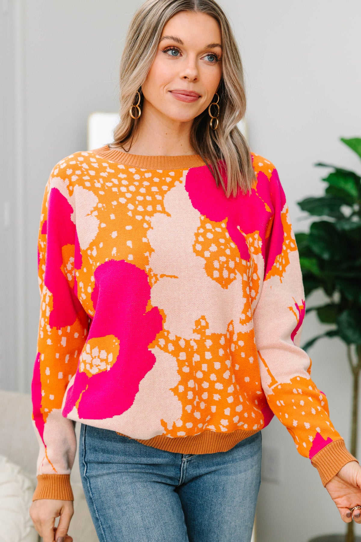 Never Been Better Hot Pink Floral Sweater – Shop the Mint