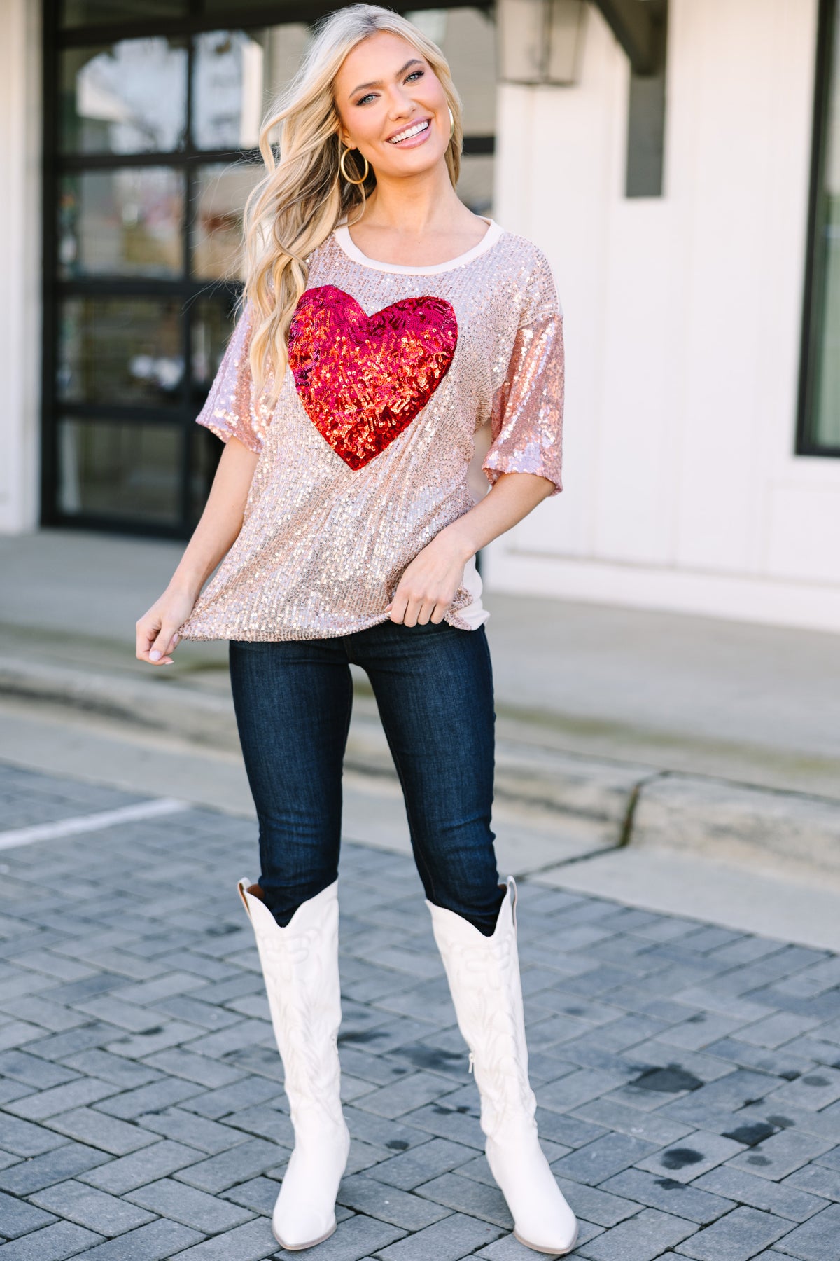Love Shine Rose Gold Heart Top – Shop the Mint