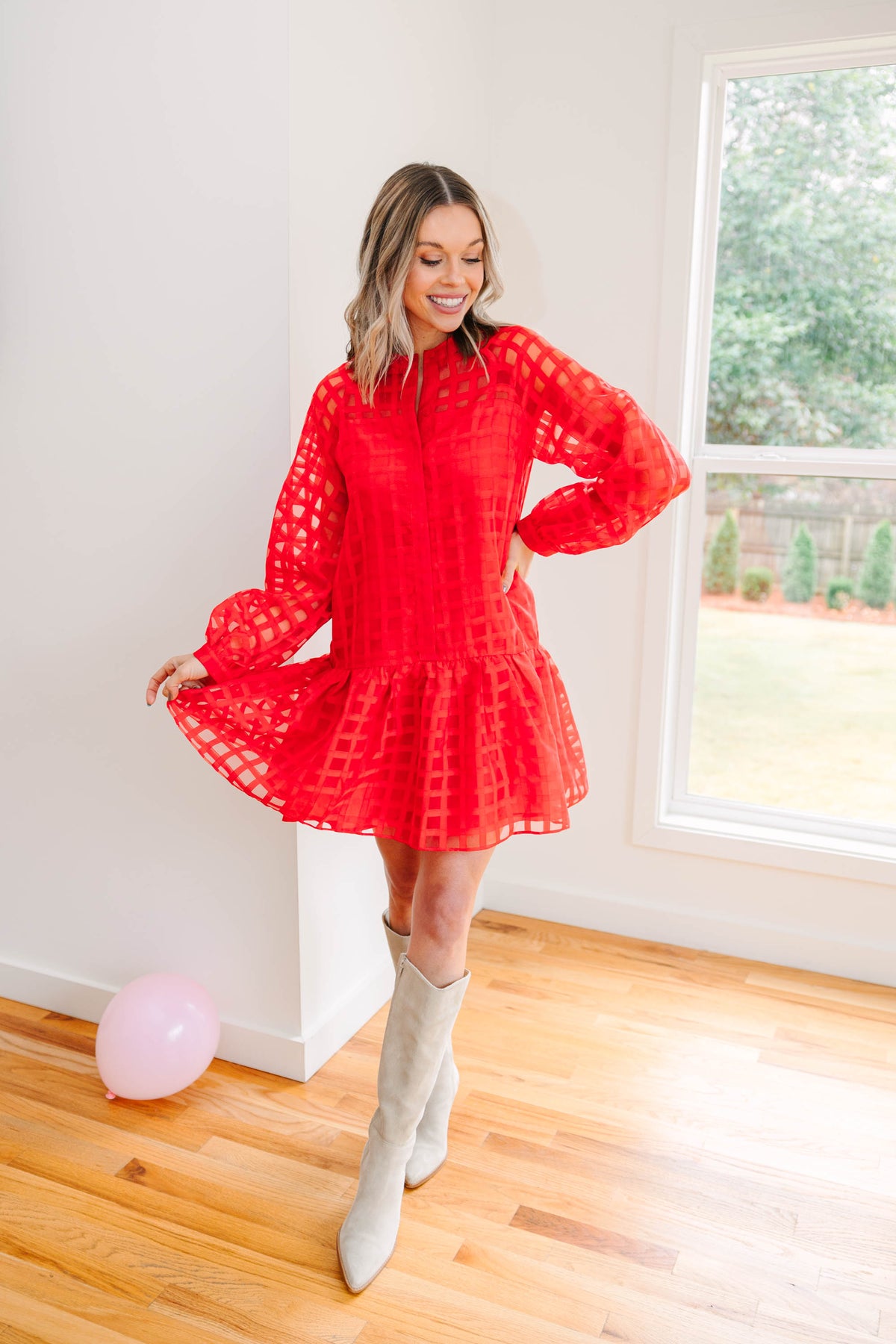 Leave You There Red Textured Dress – Shop the Mint