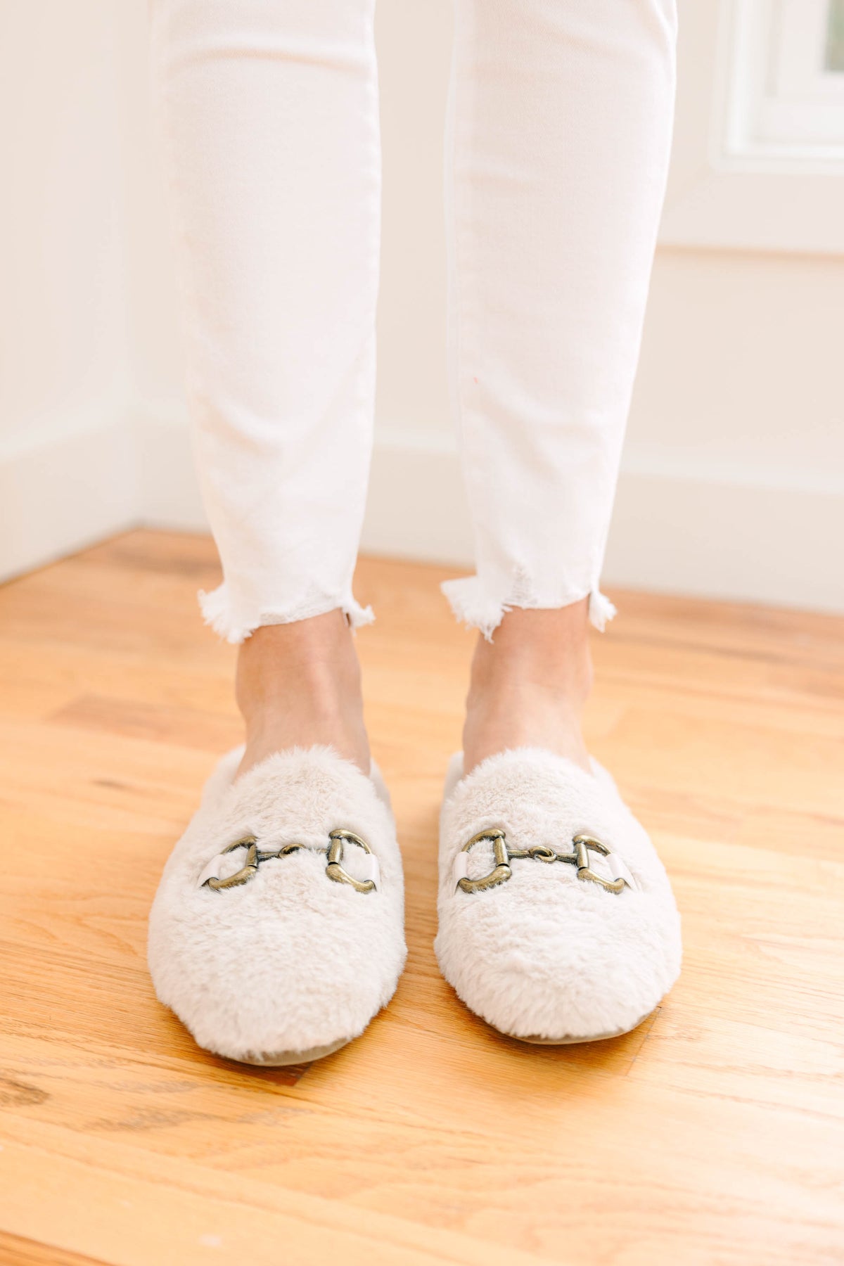 All In A Days Work Gray Fuzzy Mules – Shop the Mint